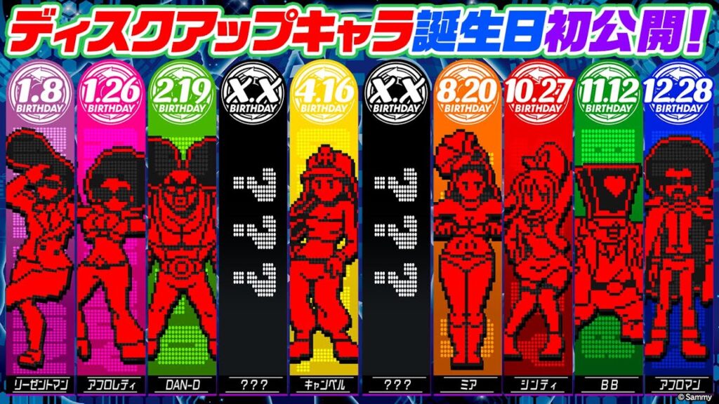 ディスクアップに登場するキャラの誕生日